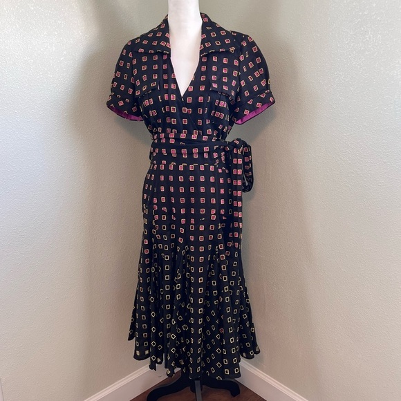 Diane Von Furstenberg | Dresses | Diane Von Furstenberg Blackpinkyellow ...